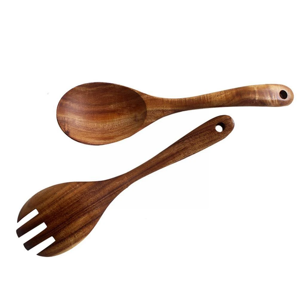 Wooden Salad Spoon and Fork Set - Acacia Wood – Toast & Table